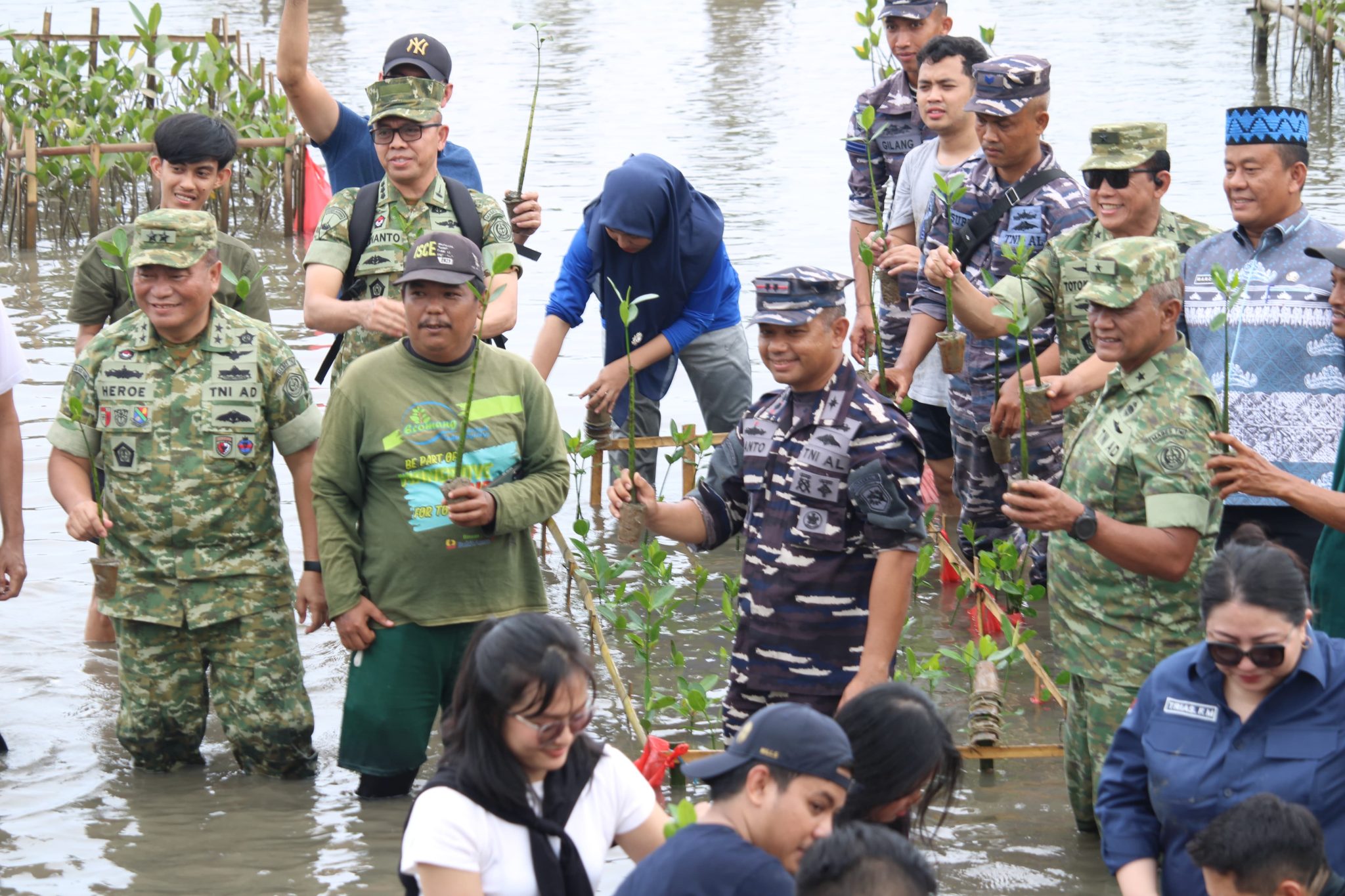Pangkalan TNI AL Lampung dan Mahasiswa KKDN Unhan Tanam Mangrove di ...